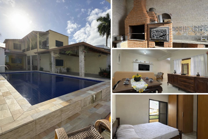 Sobrado Com áRea Gourmet Piscina, Vista, 4 Quartos - Peruíbe