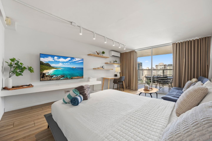 Studio Queen&nbsp;Size Confortable Et Moderne Au 25e&nbsp;éTage &nbsp;Waikiki&nbsp;Beach - Honolulu
