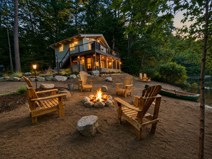 Pond-side Chalet Private Beach Canoe & Kayak - New Hampshire