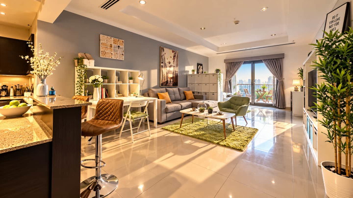 Sea View Balcony, Calma Bay Studio In Pearl - Doha