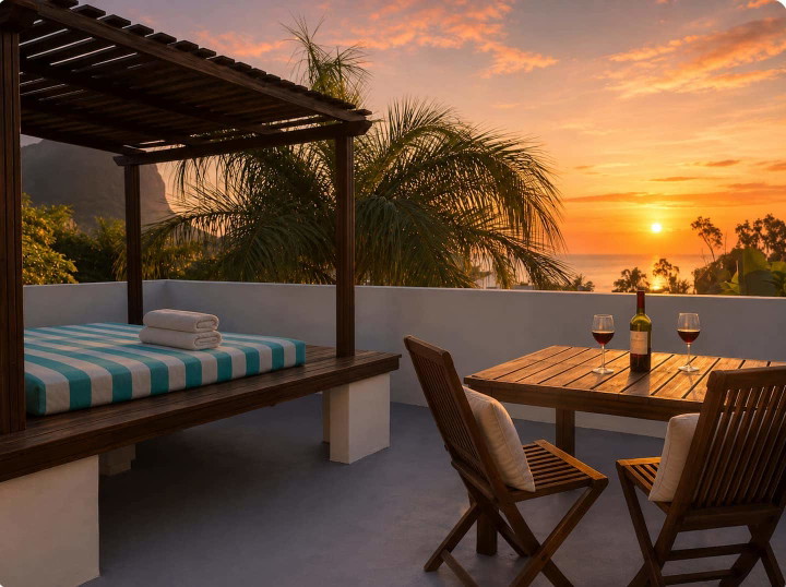 Rooftop With Ocean & Mountain View, Private Garden - Mauritius