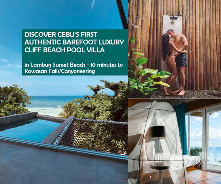 Beachfront Pool Villa, 1.5km Beach, Kawasan 10 Min - Badian