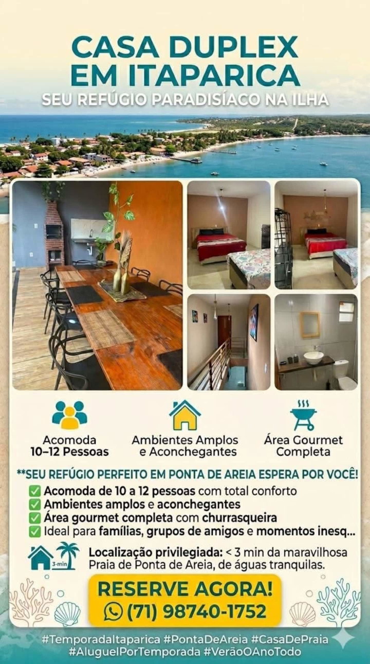 Duplex Charmosa, Prox Da Melhor Praia De Itaparica - Itaparica