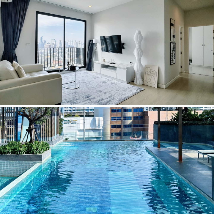 Modern 2-bedroom Apartment Next To Rca/route66/onyx/urban Skyline River View/pool & Gym/kfc & Xiaolongkan Hot Pot - Thailand