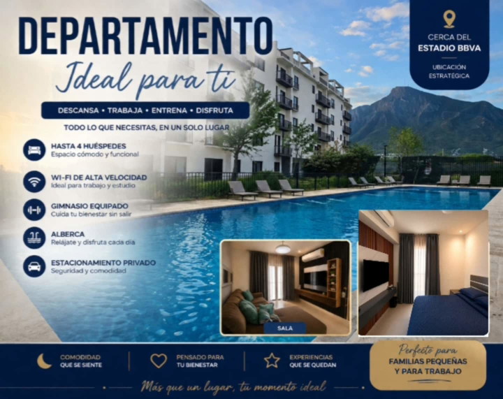 Appartement Moderne à 3&nbsp;Min Du Stade Bbva, Piscine, Gym - Monterrey