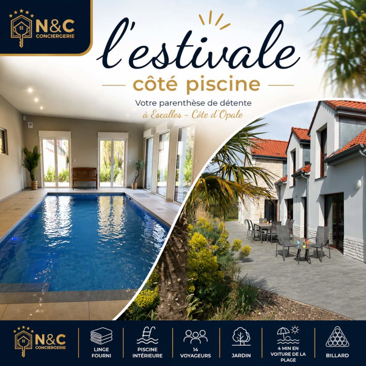 L'estivale Côté Piscine-villa-terrain Pétanque-mer - Pas-de-Calais