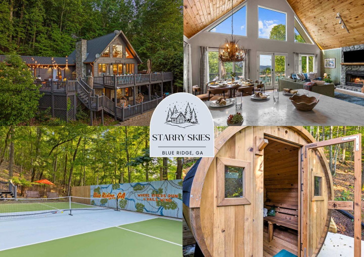 Starry Skies: Sauna, S'mores & Pickleball Retreat - Blue Ridge, GA