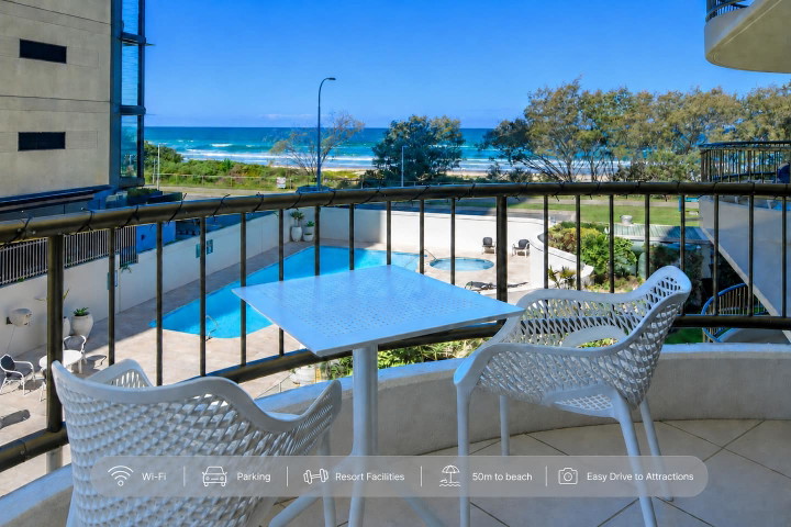 Beachside 1br Ocean View Apartment With Parking - Gold Coast