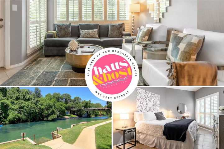 Modern Comal Riverfront Condo - 2b/2b Walk Dtown! - New Braunfels, TX