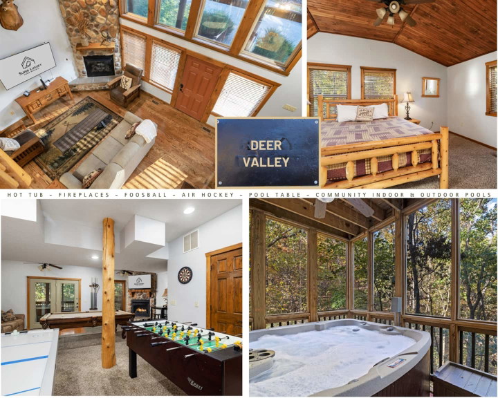 Charming 6 Bdrm Cabin, Hot Tub, & In/outdoor Pools - 브랜슨
