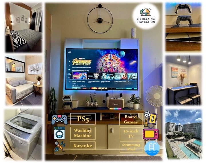 Jtb Staycation W/ Ps5, 55" Tv, Netflix, Washer - Quezon City