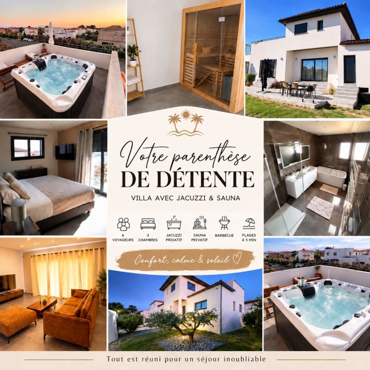 Villa Avec Jacuzzi Et Sauna 6 Voyageurs - Sainte-Marie-la-Mer