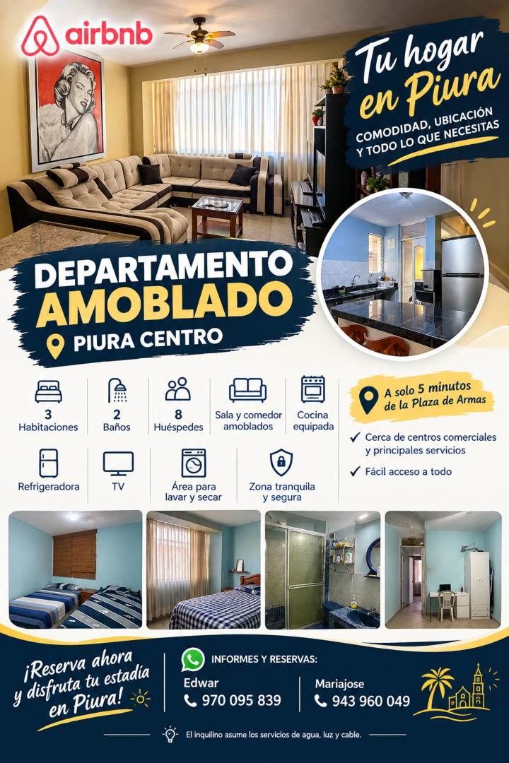 Cálido Depa En Piura Centro - Piura