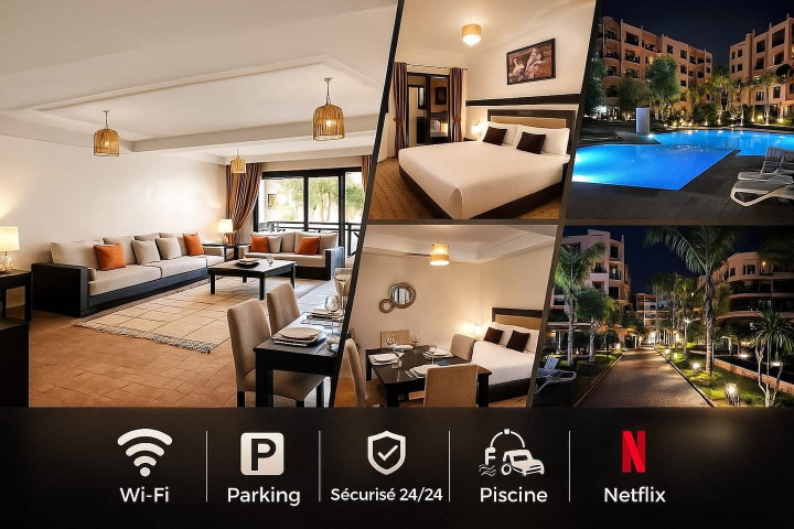 Typical Moroccan 2br, Pools, Gym, Security 24/24 H - Marrakech