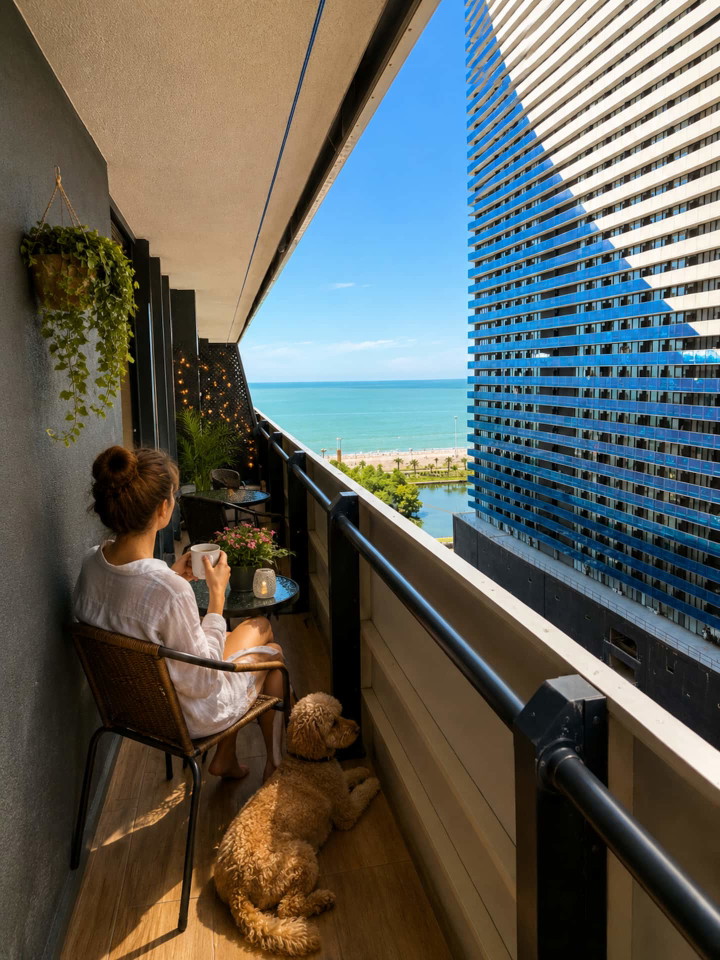 1340 Stylish Sea View + Long Balcony | Orbi City - Batumi