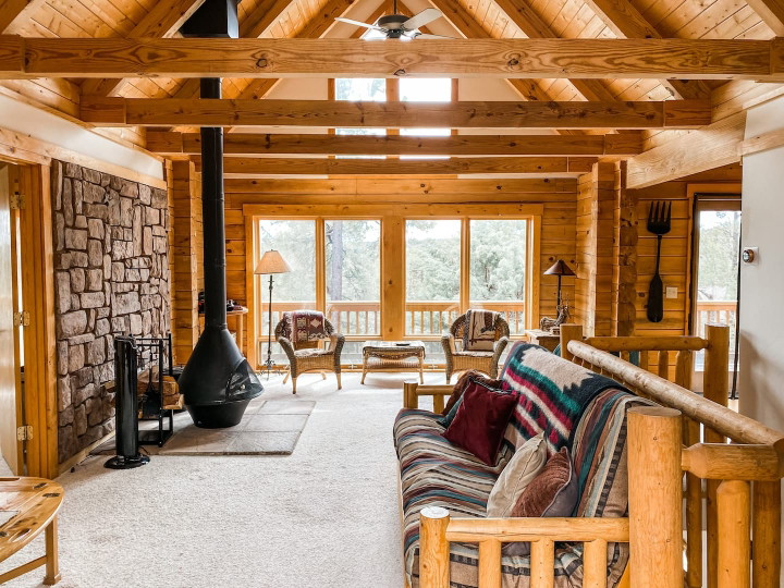 Mountain-view Log Cabin With Wraparound Deck - Strawberry, AZ