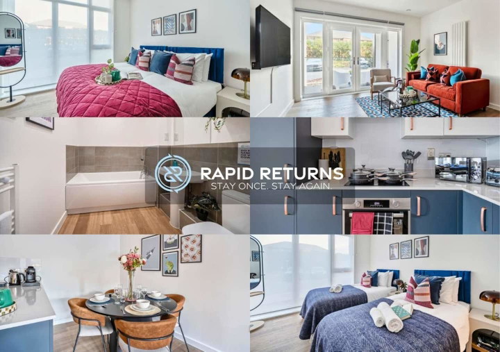 Modern 2br Apartment W/ Balcony, Parking, Wifi - Kingston upon Thames