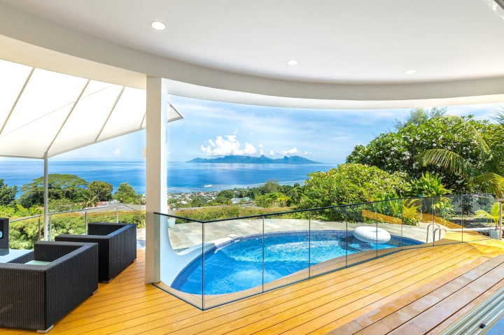 Villa Menemene Punaauia Piscine Vue Moorea 4 - French Polynesia