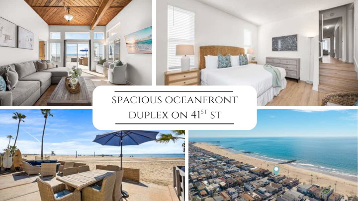 Giant Oceanfront Duplex On 41st W/ Patio On Sand - Newport Beach, CA