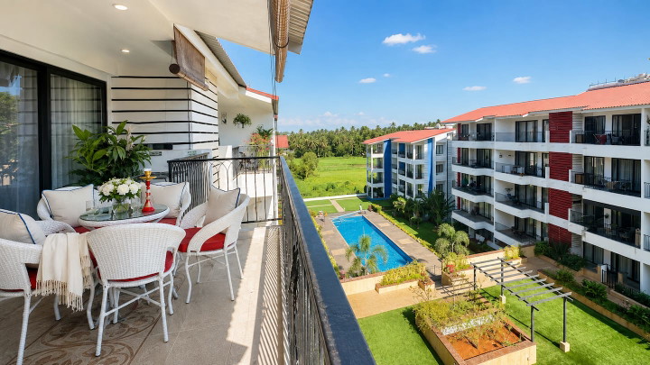 Faodail 4 | 2 Chambres, Salon Et Cuisine Au Dernier éTage Avec Balcon à Baga - Goa