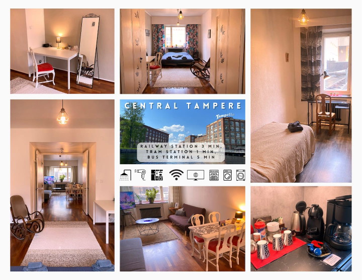 3-minute Walk From Tampere Station, Spacious And Comfortable 2br Living Room And Kitchen - Tampere