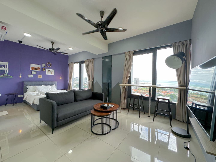 Homey Sea View Studio @ Macalister | Near Komtar - Penang