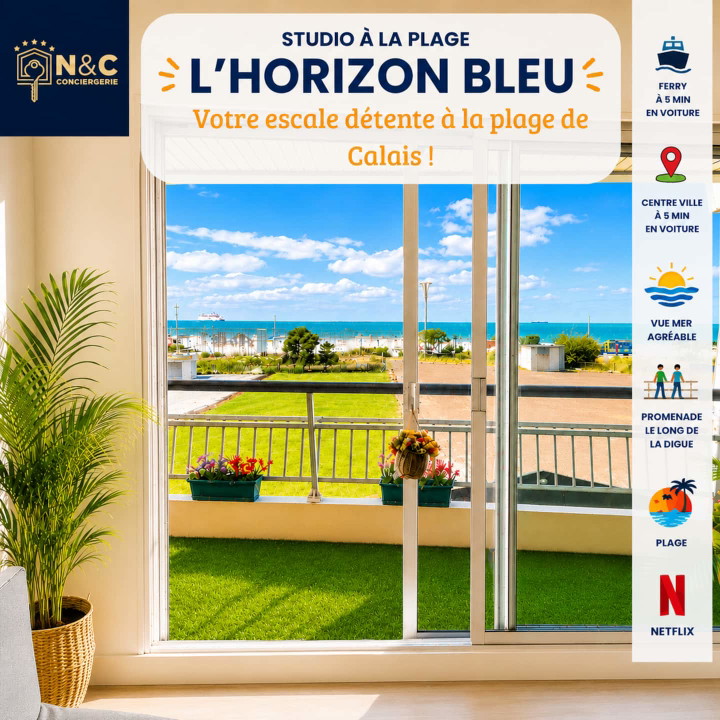 *L'horizon Bleu* Balcon Vue Mer Et Dragon - Calais