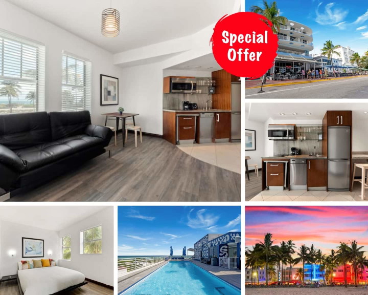 Herz Der Ocean Drive |1 Schlafzimmer | Dachpool Mit Cabanas️ - Miami Beach