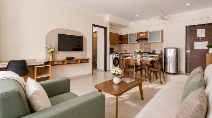 Faodail 20 | Appartement 1&nbsp;Chambre, 1&nbsp;Salle De Bain Avec Vue Sur La Piscine Et La Rizière à Baga - Goa