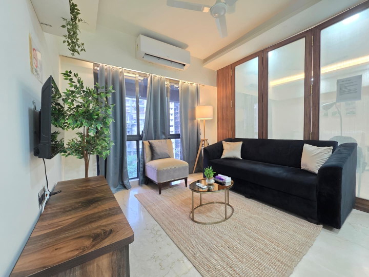 1 Chambre Moderne Près De Bkc | Salle De Sport Bureau Piscine - Mumbai
