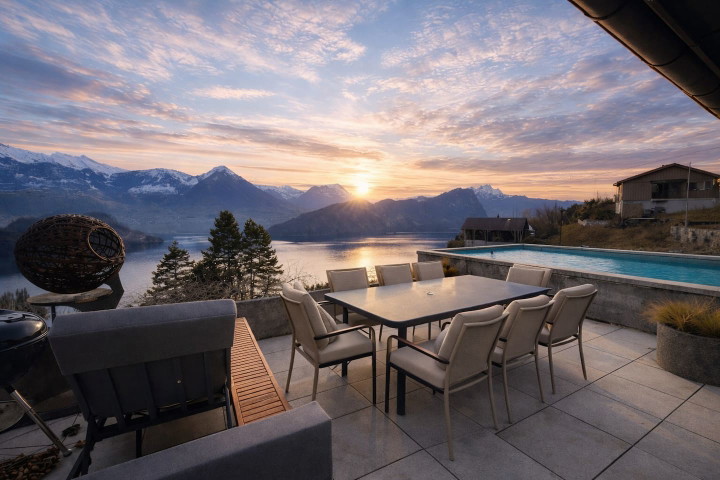 A&y Panorama Poolhouse | Hot Tub Over Lake Lucerne - Vitznau