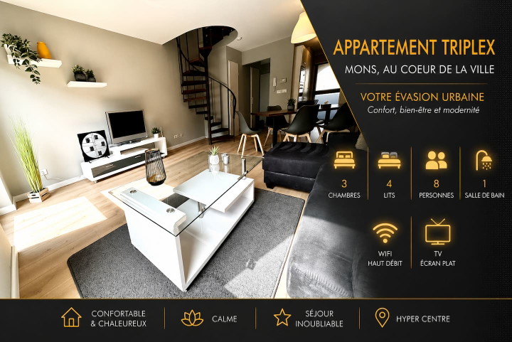 Triplex 3 Chambres - Centre Mons (Intra-muros) - Mons