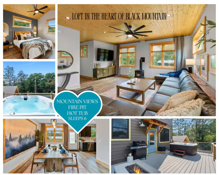 In Town Loft Mountain Views, Hot Tub, Gas Firepit - Black Mountain, NC
