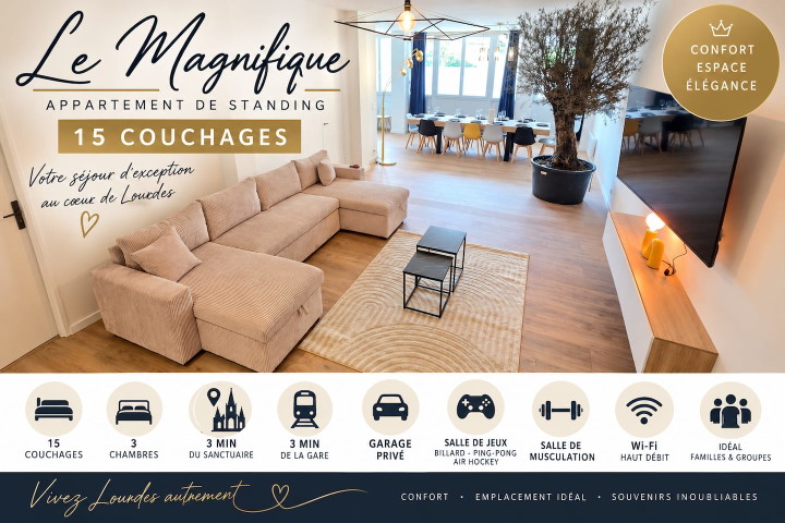 Le Magnifique, 170m2, 3mn Sanctuaire/gare, Garage - Lourdes