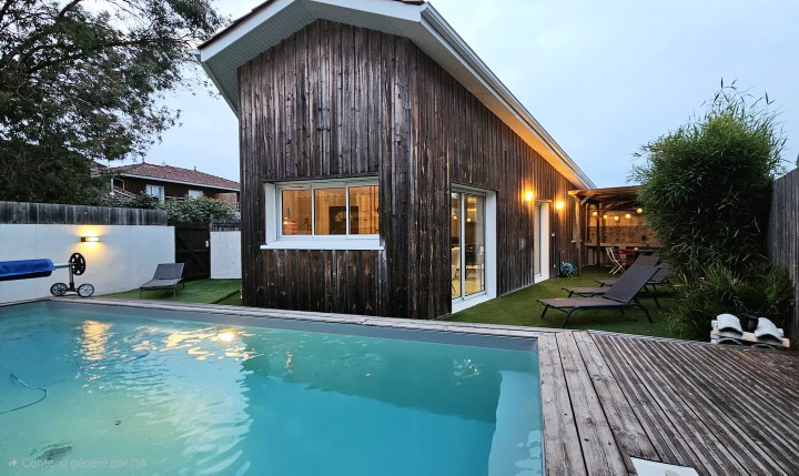 Maison Avec Piscine Chauffée Et Terrasse Ombragée - Gujan-Mestras