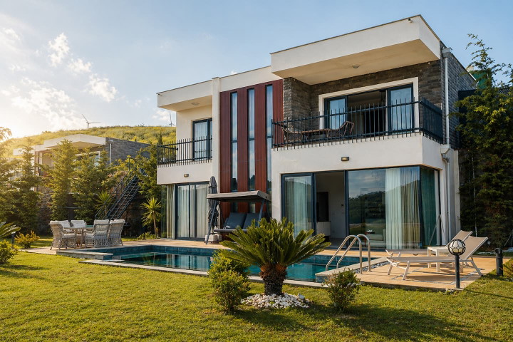 Seaview Private Pool Villa, 3 Bedroom, Wi-fi, Park - Yalıkavak