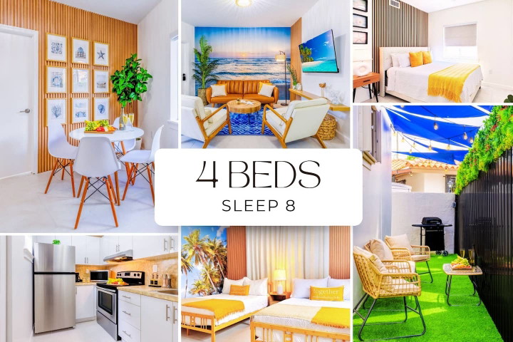 Beachy Living | Sleeps 8 | Bbq | Patio! - Miami
